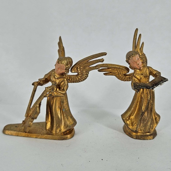 Accents | 2 Vintage Gold Miniature Mini Angel Figurines Hong Kong 2 ...